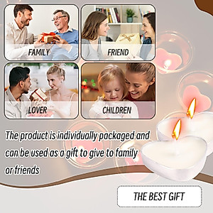 Heart Shaped Tealight Candles 50 Packs,25 * 2 Layers Romantic Love Unscented mokeless for Dinner Home Wedding (White)