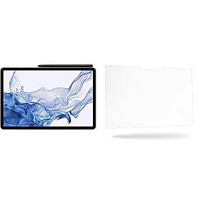 SETPOT Samsung Galaxy Tab S8 Android Tablet Protective Bundle Tempered Glass HD Screen Protector | 11” LCD, Qualcomm Snapdragon, Ultra Wide Camera, DeX, S Pen, Wi-Fi 6E (128 GB, Silver)