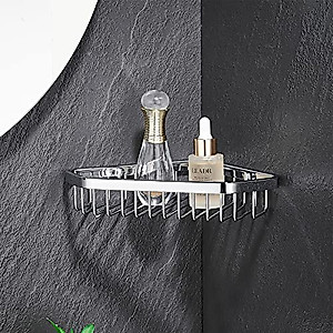 SANLIV Corner Shower Caddy Basket,Shampoo Holder for Shower Wall,Inside Shower Shelf Bathroom Organizer,Solid Brass Material in Polished Chrome