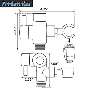 G-Promise Solid Metal Shower Arm Diverter with Handshower Mount for Hand Held Showerhead and Fixed Spray Head ∣ G 1/2 3-Way Bathroom Universal Shower System Replacement Part (Polished Chrome)