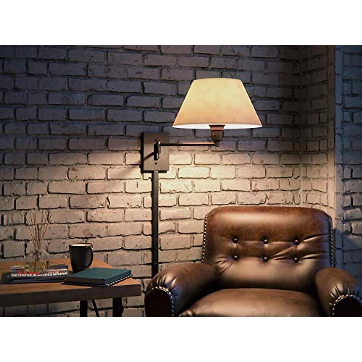 Kenroy Home 30110BLKP Simplicity Wall Swing Arm Lamp with Matte Black Finish, Modern Style, 14" Height, 15.5" Width, 25" Depth