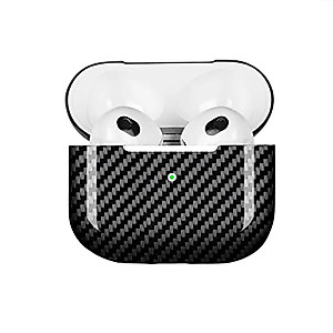 MONOCARBON Carbon Fiber Case for AirPods 3 Magnetic Wireless Charging AirPod 3 Cover, Slim Carbon Fibre Cover for AirPods 3 Earbuds-Ultra Protect