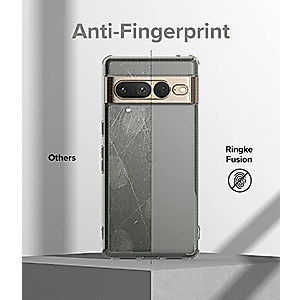 Ringke Fusion [Anti-Fingerprint Technology] Compatible with Google Pixel 7 Pro Case 5G, Protective Sturdy Back Shockproof TPU Bumper Translucent Smudge Proof Cover for Women, Men - Matte Clear