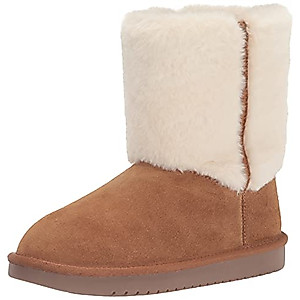 Koolaburra by UGG Girls Aubrei Short Fashion Boot, Chestnut, 4 Big Kid US