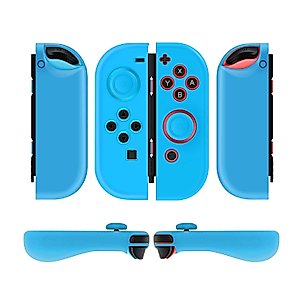 TNP Joycon Case for Nintendo Switch - Silicone Joy Con Case for Nintendo Switch & Switch Oled - Protective Switch Controller Case Cover with Thumb Grip Caps for Nintendo Switch Joycon (Black)