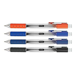 TUL Retractable Gel Pens, Bullet Point, 0.7 mm, Gray Barrel, Assorted Standard Ink Colors, Pack Of 8