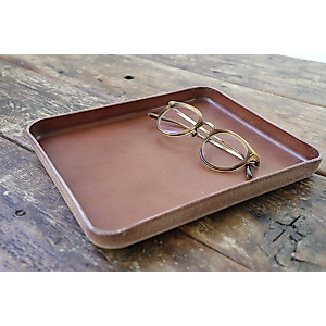 Molded Leather Valet Tray Large Perfect for storing daily essentials in modern space.