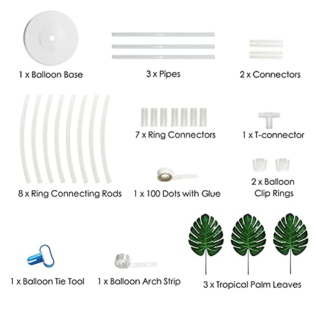 Elecrainbow 67 Inches Height Round Circle Balloon Arch Frame Stand Kit for Party Decorations, Balloon Column Base, Pole, Balloon Clip Rings, Balloon Tie Tool, Strip & 5 Packs of Accessories Included