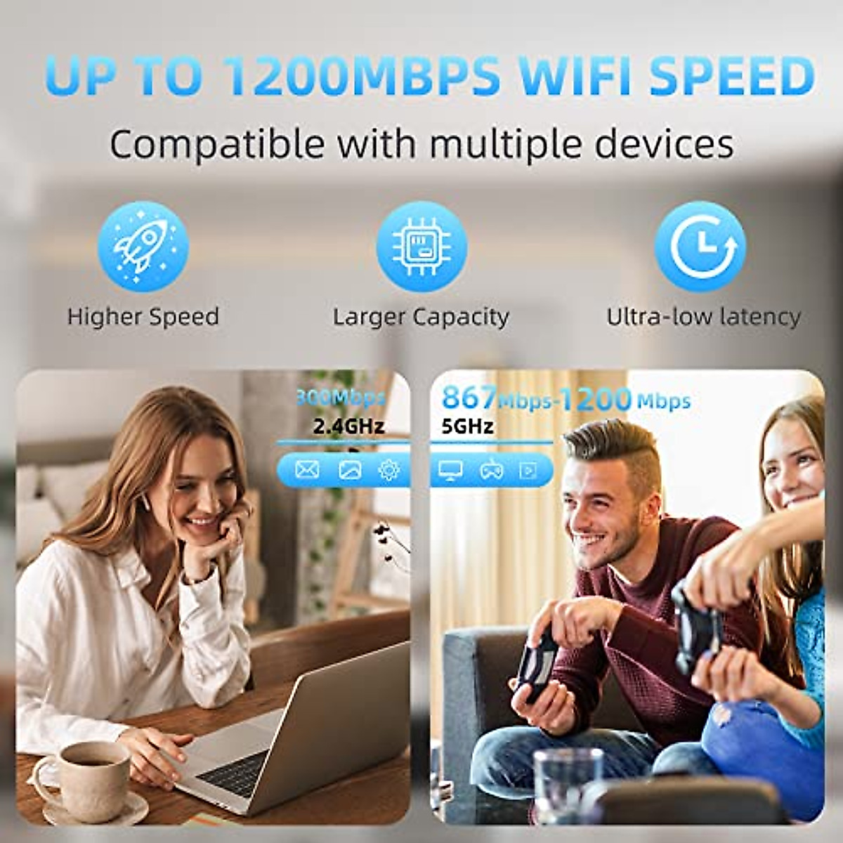 2023 WiFi Extender,WiFi Extenders Signal Booster for Home Covers Up to 8000 Sq.ft and 40 Devices,1.2Gbps Dual Band 2.4G/5G WiFi Range Extender WiFi Booster and Signal Amplifier