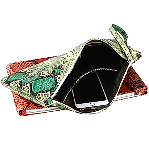 Handbags for Women Snake Printed Clutch Purse Snakeskin Envelope Clutch Bags for Casual Wedding Party (Light grey)