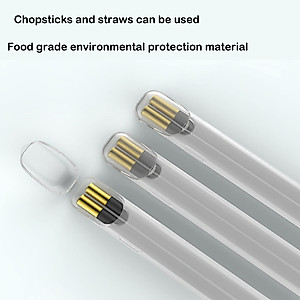 5PCS Portable Chopsticks Straw Case Kids Students Lightweight Cutlery Box Reusable Travel Utensil for School Home Office Camp Travel Bento Box (Chopsticks Not Included) (White Transparent)