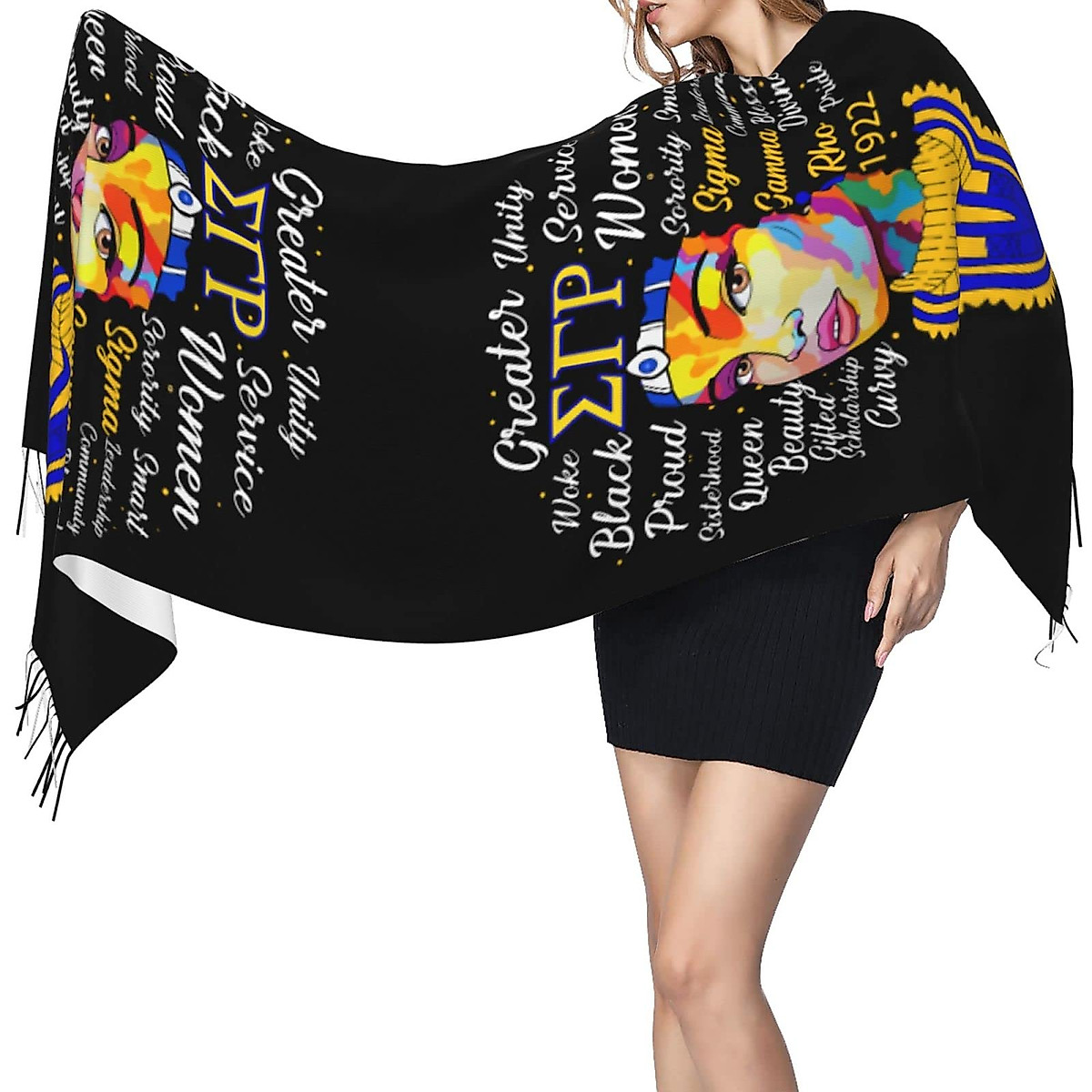 LeRayal Sigma Gamma Rho Scarf Sorority Gifts for Women Gift for GirlsPerfect Winter Warm Long Large Scarves With Tassel 1922