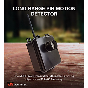 Dakota Alert MURS Alert Transmitter (MAT) - Battery Operated Passive Infrared Motion Sensor - Multi Use Radio Service With Telescopic Antenna