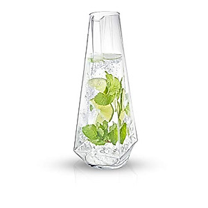 JoyJolt Infiniti Water Pitcher – 43Oz Deluxe Glass Pitcher – Premium Quality Crystal Lemonade Pitcher – Elegant Classic Design – Perfect Sangria Pitcher, Serving Iced Tea, Fruit Infusion, Juice