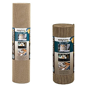 Duck 281874/1100731 Select Grip EasyLiner Non-Adhesive Shelf Liner, 20" x24' and 12" x20', 2 Rolls Total, Brownstone