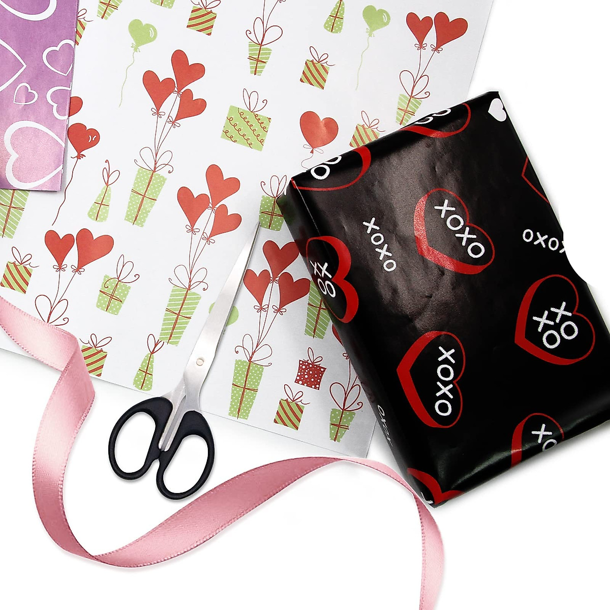 FANCY LAND 10 Sheets Valentine Wrapping Paper Sheets Wedding Valentines Day Gift Wrap Folded Large Sheets 20 X 28 Gift Decoration