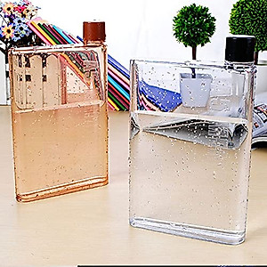 MNTT Food Grade Artistic Transparent A5/A6 420ml Portable Drinkware Water Bottle Drink Bottle Drinks Kettle(350ml,Transparent)