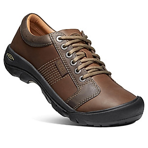 KEEN Men's Austin Low Height Leather Oxfords, Chocolate Brown, 11