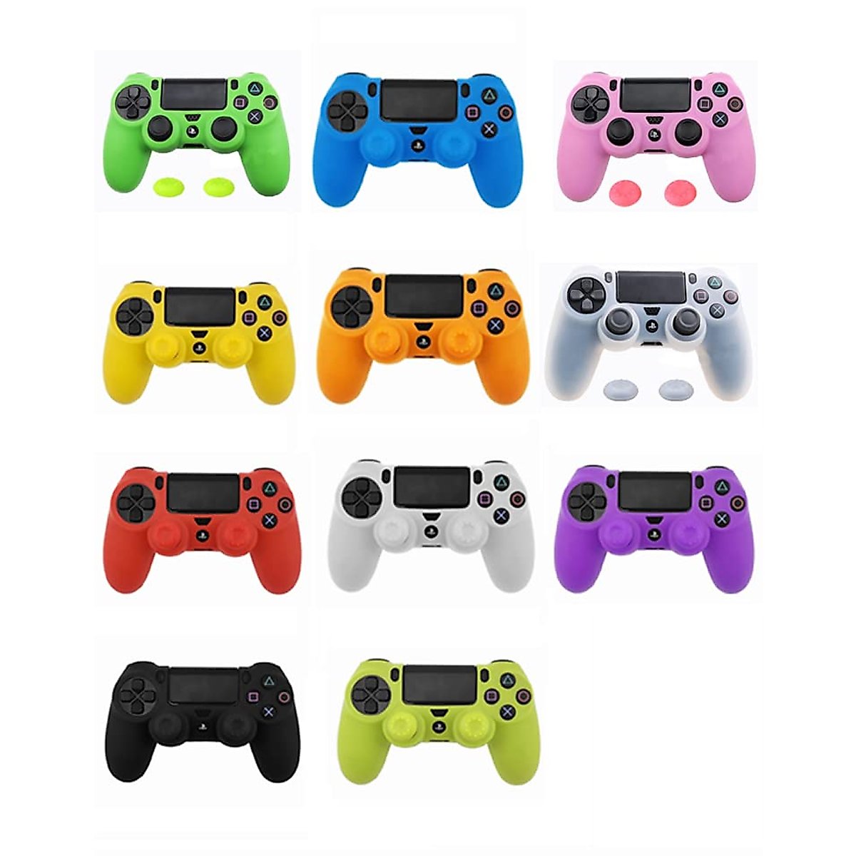 ZOMTOP Silicone PS4 Controller Case: A Second Skin for Your Gamepad - Soft, Anti-Slip, Shockproof - Original Color with Grips and Caps(Purple)
