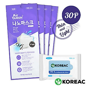 KOREAC_[Pack of 30 [Air Queen] Nano Mask_White