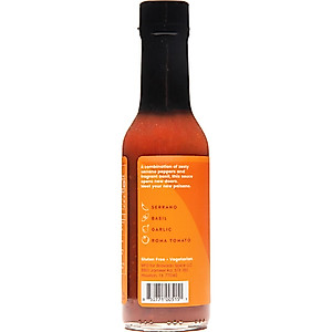 Serrano And Basil Hot Sauce By Bravado Spice Gluten Free, Vegan, Low Carb, Paleo Hot Sauce All Natural 5 oz Hot Sauce Bottle Award Winning Gourmet Hot Sauce