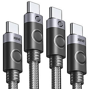 ORICO 100W 5A USB C Cable 2 Pack, USB C to USB C Cable Fast Charging Laptop Charging Cable USB C Cord Compatible for MacBook,iPad,Samsung,Switch,Pixel,LG