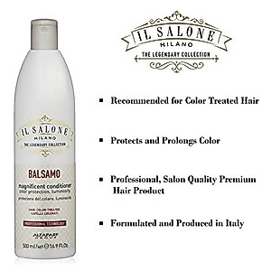 Il Salone Milano Professional Magnificent Conditioner for Color Treated Hair - Protects and Prolongs Color - Premium Quality - 16.91 Fl. Oz. / 500ml