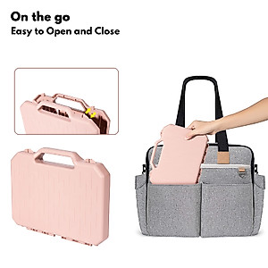 Jumperlay Portable Travel Baby Bottle Drying Rack, Compact Size Drying Rack for Baby Bottles and Accessories, Pump Part, Pacifiers (Pink)