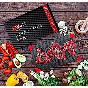 XWell Defrosting Tray for Faster Food De-Icing. Eco-Friendly, Food-Grade Aluminum Thawing Plate Without The Necessity of Microwave or Hot Water. Large Size, Big Enough to Satisfy The Whole Family