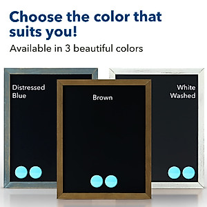 Besso Small Chalkboard Signs with Stand, 11x14 Deep Black, Slate Magnetic Chalk-Board, Non-Porous Surface with Rustic Pine Wood Frame - Tabletop Sign (Brown)