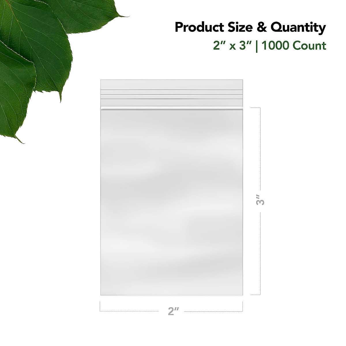 Seal Fresh Ziplock Bags – 2" x 3" (1000 Count), 2 Mil – Clear Plastic Reclosable Baggies with Resealable Lock Seal Zipper – Zip Lock Bags, Snack Bags, Jewelry Bags, Plastic Bags, Zip Bags, Pill Bags