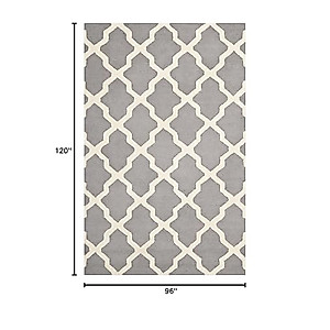 SAFAVIEH Cambridge Collection 8' x 10' Silver / Ivory CAM121D Handmade Trellis Premium Wool Area Rug