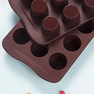 Webake Candy Molds Silicone Chocolate Molds, Baking Mold for Jello, Keto Fat Bombs and Peanut Butter Cup, Pack of 2