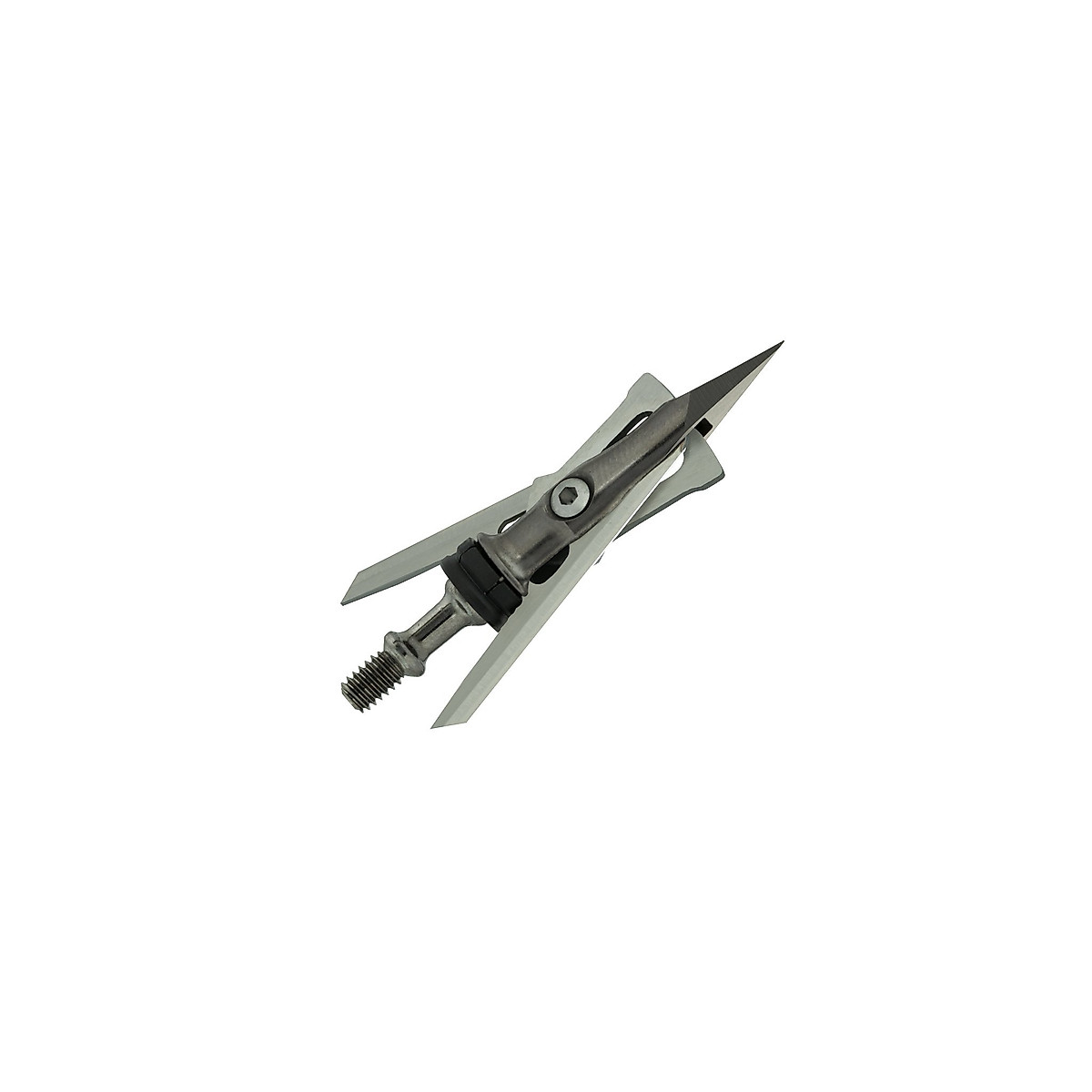 RAGE Hypodermic 2-Blade 100 Grain Broadhead with Exclusive Hybrid Tip, One Piece Stainless Steel Ferrule, Shock Collar Technology, .035” Stainless Steel Blades and a 2”+ Expandable Cut - 3 Pack