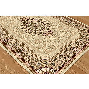Jayden Traditional Oriental Ivory Scatter Mat Rug, 2' x 3'
