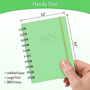 Forvencer Password Book with Individual Alphabetical Tabs, 4" x 5.5" Small Password Notebook, Spiral Password Keeper, Internet Address and Password Manager, Password Logbook for Home Office, Mint