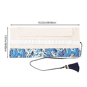 SEWACC Crochet Storage Bag Crochet Organizer Weave Needle Container Crochet Case Organizer Crochet Hook Organizer Case Crochet Hook Case Foldable Pouch Pen Holder Travel Polyester Cotton