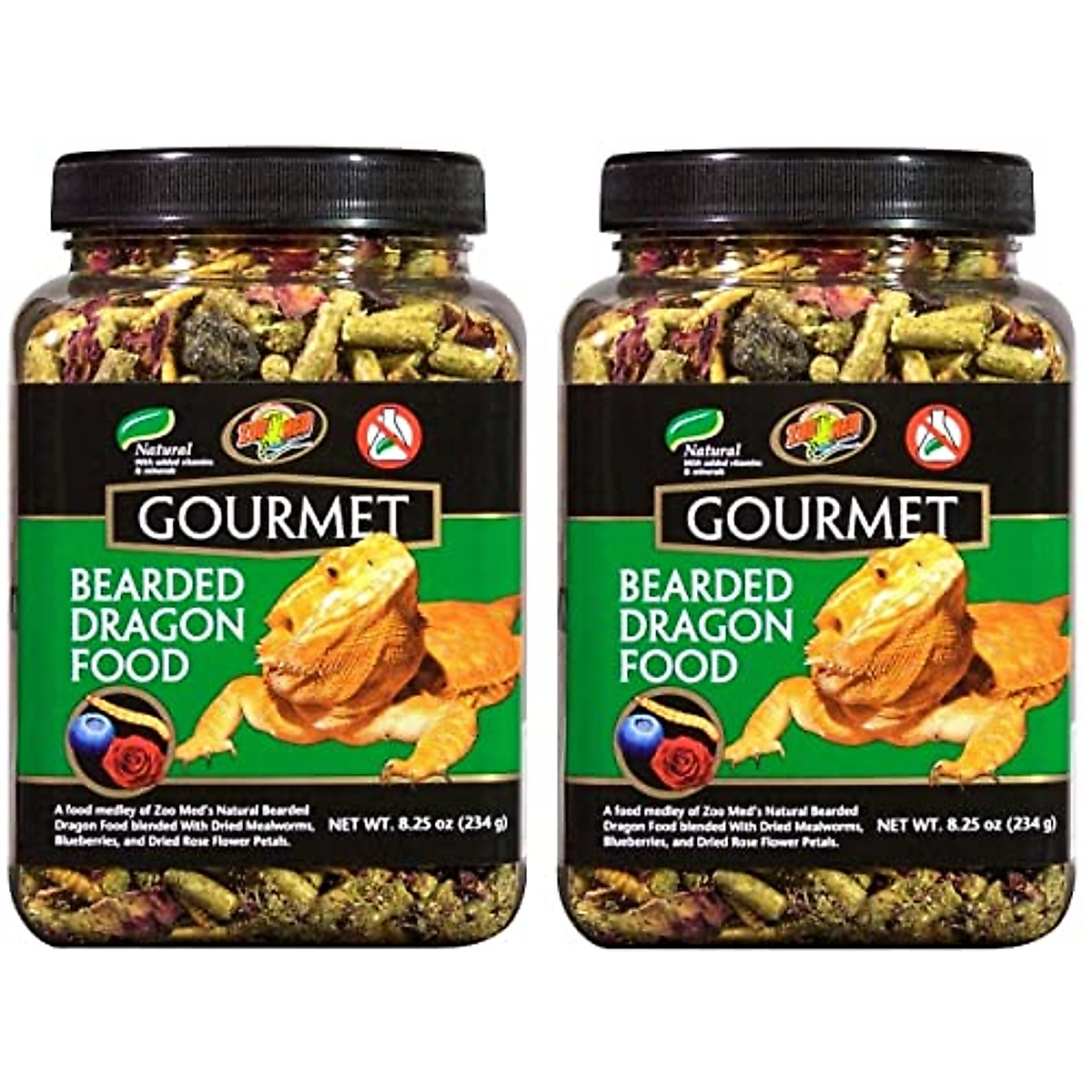 Zoo Med Gourmet Bearded Dragon Food, 8.25 oz each (Pack of 2)