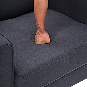 Gray Guest Chair, Office Reception Lobby Sofa Waiting Room Side Office Chair Linen Solid Wood Legs Reception Chairs for Waiting Room Office Home and Meeting Conference 31.5" L x 29.92" W x 33.46" H