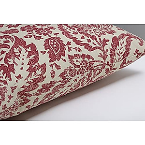 Pillow Perfect Paisley Outdoor/Indoor Small Throw Pillow Plush Fill, Weather, and Fade Resistant, Small Throw - 16.5" x 16.5" Red/Tan Fairhaven,