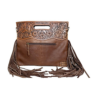 American Darling Cross Body Bag In Cheetah and Gold Acid Wash Style Number ADBGS146CHEGO (Brown)