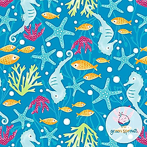 i play. by green sprouts Boys' Pull-up Reusable Absorbent Swim Diaper, Aqua Seahorse, 6 Months