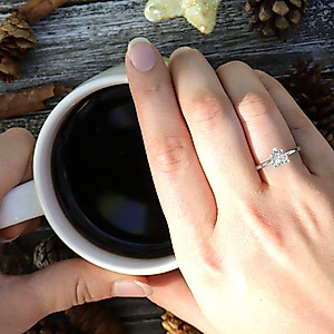 2.0 Ct Brilliant Heart Cut Clear Simulated Diamond 14K White Gold Solitaire Engagement Promise Bridal Ring Size 5.5