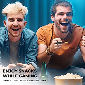 Scooken 6 Pcs Finger Chopsticks for Gamers Snack Grabber Tongs U Bracket - Finger Chips Snack Gamer Chopsticks for Gaming - Reusable Dishwasher Safe Plastic Chopstick - Chopsticks Helper Snacking Tool