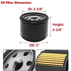 Annolai 796031 594201 Air Filter for BS 590825 591334 John Deer-e D100 D110 D105 D125 D130 D140 MIU14395 Husquvarn-a YTH22V46 YTH24V48 YTA22V46 Lawn Mower with 492932S 492932 Oil Filter