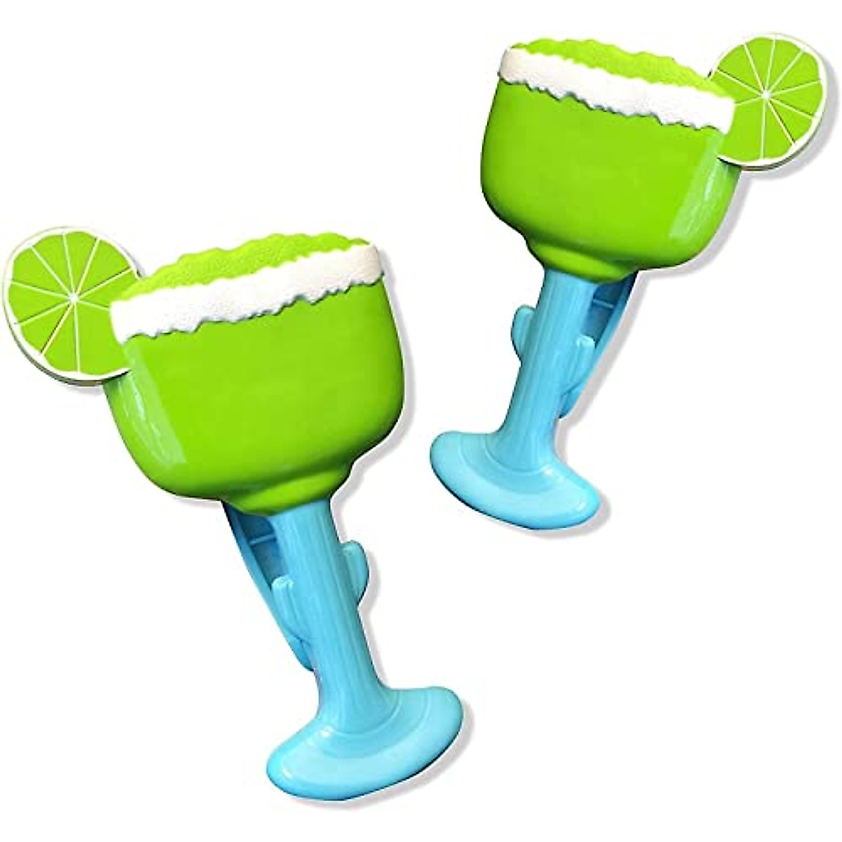 ﻿4 Set (8 Ct) 2X Lemon Green Cup / 2X Pineapple Beach Towel Clips Jumbo Size for Beach Chair, Cruise Beach Patio, Pool Accessories for Chairs, Household Clip, Baby Stroller
