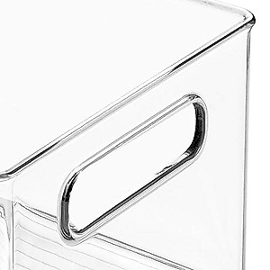 mDesign Deep Plastic Storage Organizer Container Bin, Baby and Kid Organization for Nursery, Cupboard, Playroom, Shelves, and Closet - Holds Snacks, Food, Formula, Diapers - Ligne Collection - Clear
