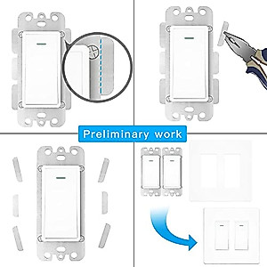 MOES WiFi Smart Light Switch, 2 Gang No Screw Panel Smart Life/Tuya App Wireless Remote Control Wall Switch Timer for Lights, Compatible with Alexa, Google Home, Neutral Wire Required, No Hub Required