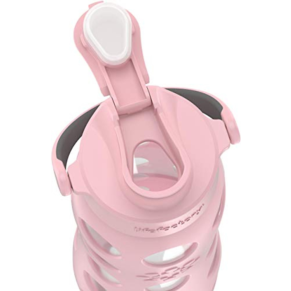 Lifefactory 22-Ounce Glass Water Bottle with Active Flip Cap and Protective Silicone Sleeve, Desert Rose