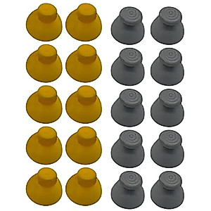 Magik 20-40Pc for Gamecube Thumbstick Caps Replacement Controller Joystick Rubber (20 Pack(10 Ea), Yellow+Gray)